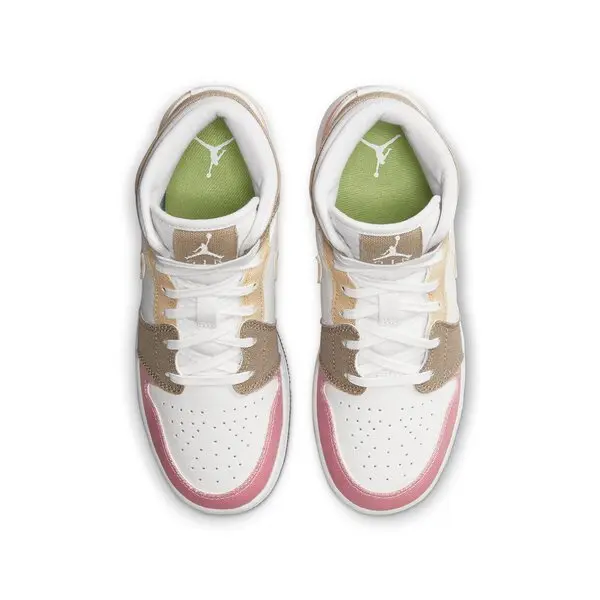 JORDAN 1 Mid Se Pastel Grind - Pink/white/brown