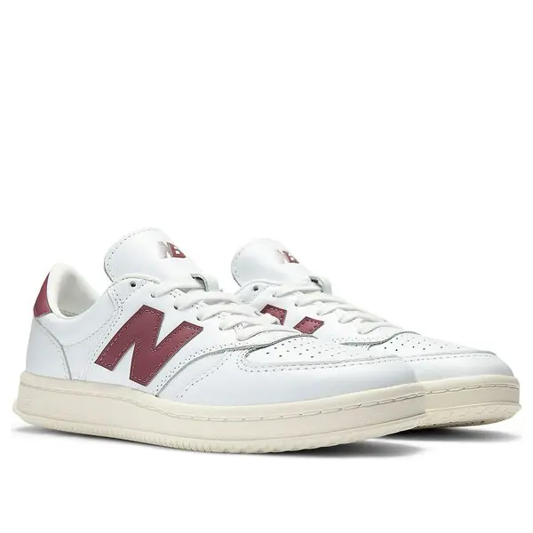 NEW BALANCE T500 Lace-up Sneakers - White/washed Burgundy
