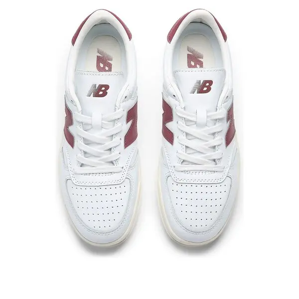 NEW BALANCE T500 Lace-up Sneakers - White/washed Burgundy