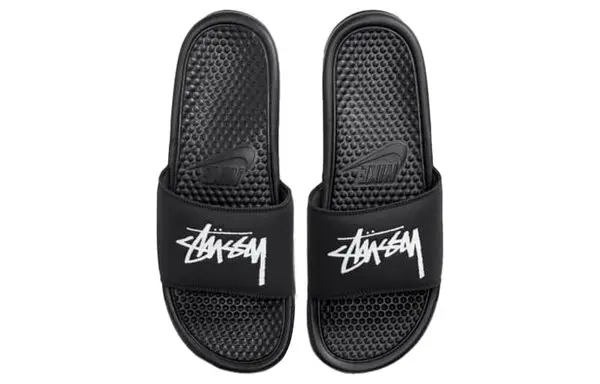 Nike X Stussy Benassi Slide Sandals - Black
