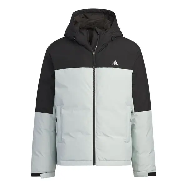 Adidas Colorblock Hooded Down Jacket - Black/white