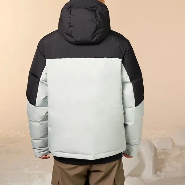 Adidas Colorblock Hooded Down Jacket - Black/white
