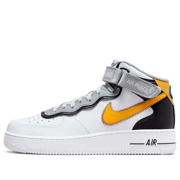 Nike Force 1 Mid '07 Lv8 "athletic Club" Sneakers - White/yellow/grey
