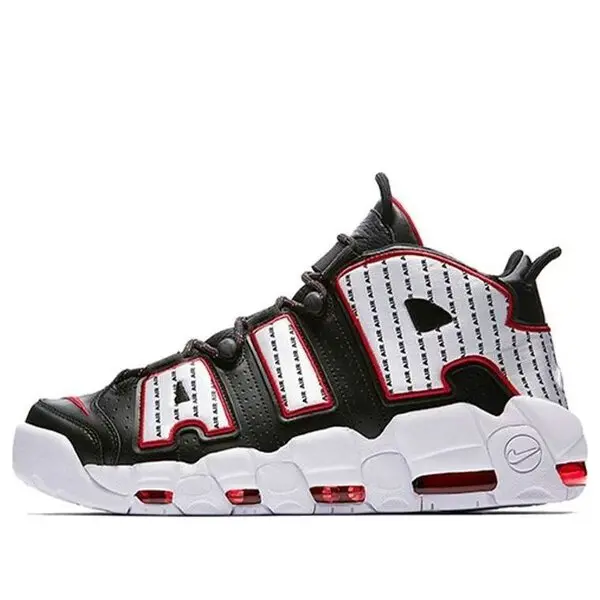 Nike More Uptempo "pinstripe" High Top Sneakers - Black