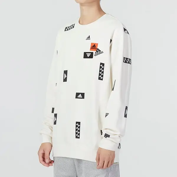 Adidas Crewneck Sweatshirt With All-over Graphic Print