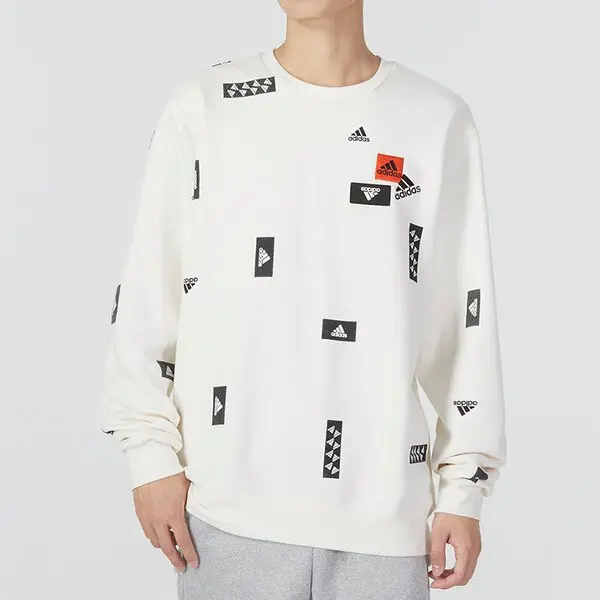 Adidas Crewneck Sweatshirt With All-over Graphic Print