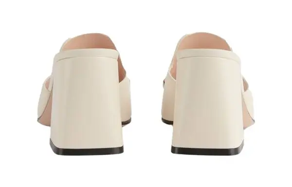 Gucci Horsebit Leather Slide Sandal - White