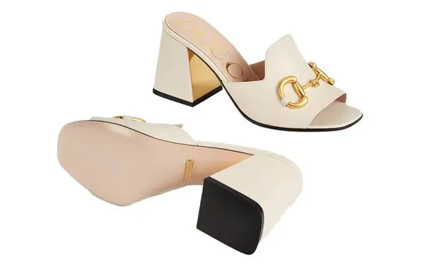 Gucci Horsebit Leather Slide Sandal - White