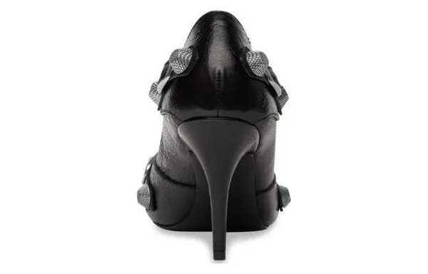 Balenciaga Black Arena Lambskin Cagole 90mm Pumps - Black/silver