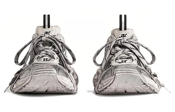 Balenciaga 3xl Sneakers In White And Black Mesh And Polyurethane - White/black