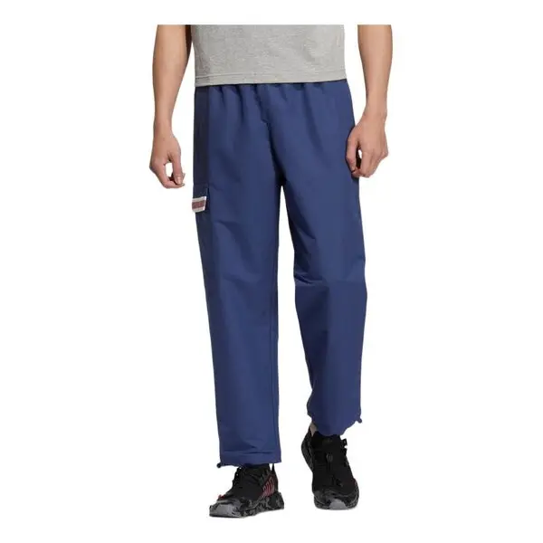 Adidas Originals Printing Pattern Pocket Straight Sports Pants/trousers/joggers Blue - Default Colorway