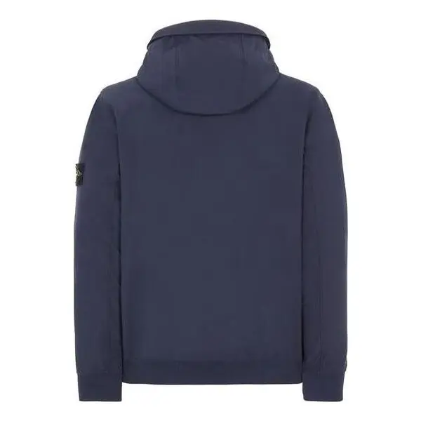 Stone Island Soft-shell Hooded Jacket - Navy