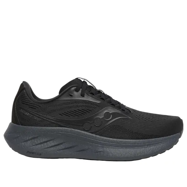 Saucony Ride 18 Wide Running Shoes - Black/shadow