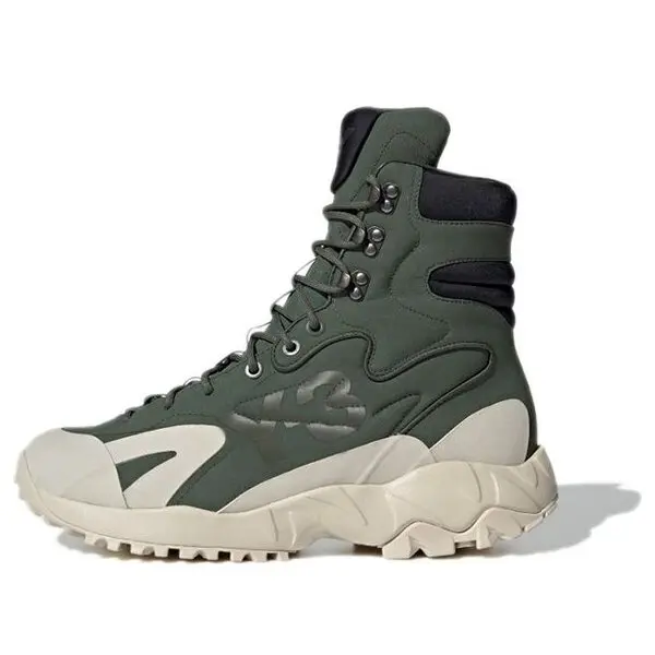 Adidas Y-3 Notoma 'shadow Green' Combat Boots - Green/grey