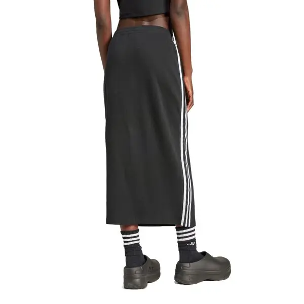 Adidas Ribbed Midi Skirt With Side Stripes