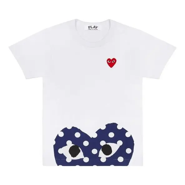 Play Comme Des Garcon Polka Dot Heart T-shirt - White