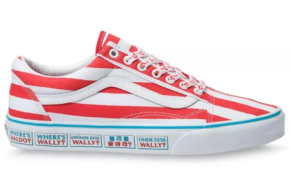 VANS X Where's Waldo? Old Skool "international Stripes" Low Top Sneakers - Red/white