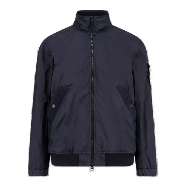 Stone Island Zip-up Windbreaker Jacket - Navy Blue
