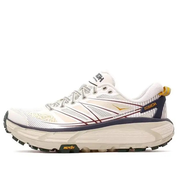 Hoka One One Mafate Speed 2 Athletic Sneakers - Beige/navy/yellow