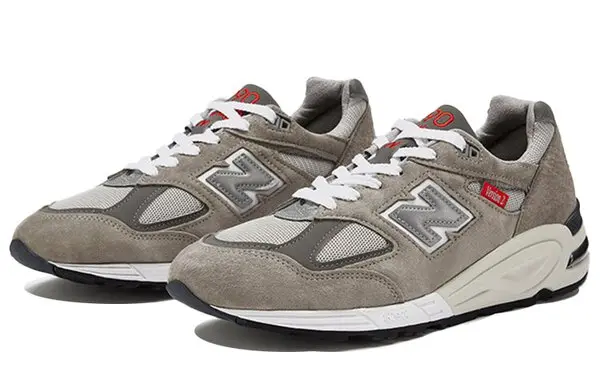 NEW BALANCE 990v2 Made In Usa Grey Suede And Mesh Sneakers