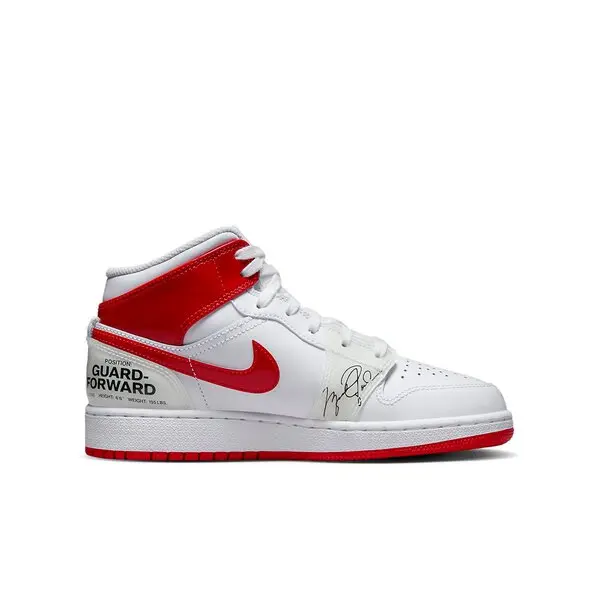 JORDAN 1 Mid "rookie Season" Sneakers - White/univ Red
