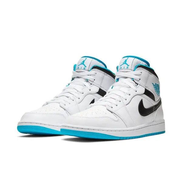 JORDAN 1 Mid Laser Blue Sneakers - White