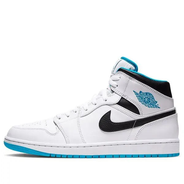 JORDAN 1 Mid Laser Blue Sneakers - White