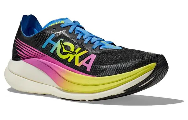 Hoka One One Rocket X 2 Athletic Sneakers - Black/rainbow
