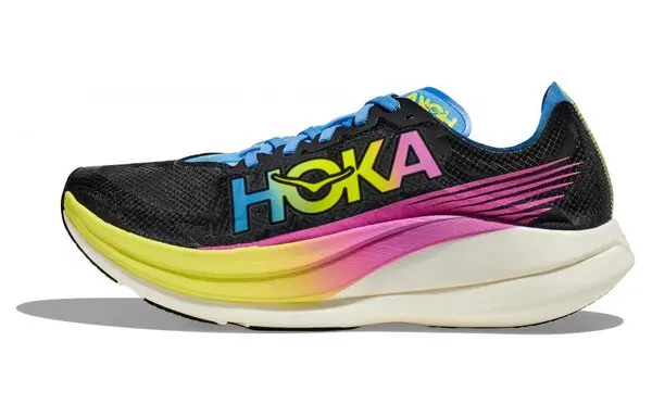 Hoka One One Rocket X 2 Athletic Sneakers - Black/rainbow