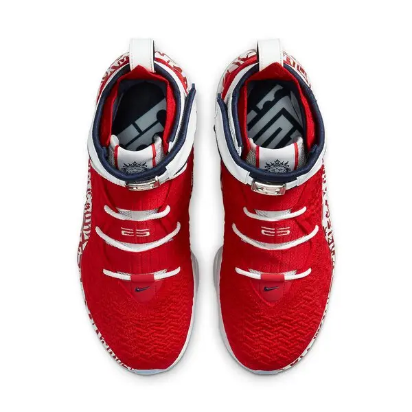 Nike Lebron 17 High Top Athletic Basketball Shoes - Red