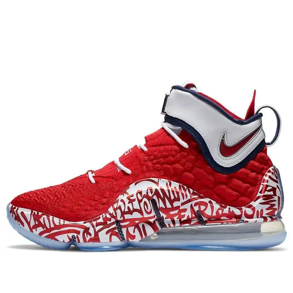 Nike Lebron 17 High Top Athletic Basketball Shoes - Red
