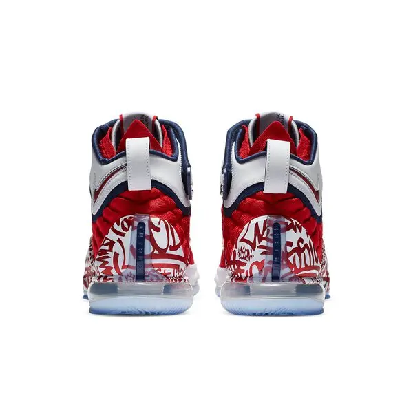 Nike Lebron 17 High Top Athletic Basketball Shoes - Red