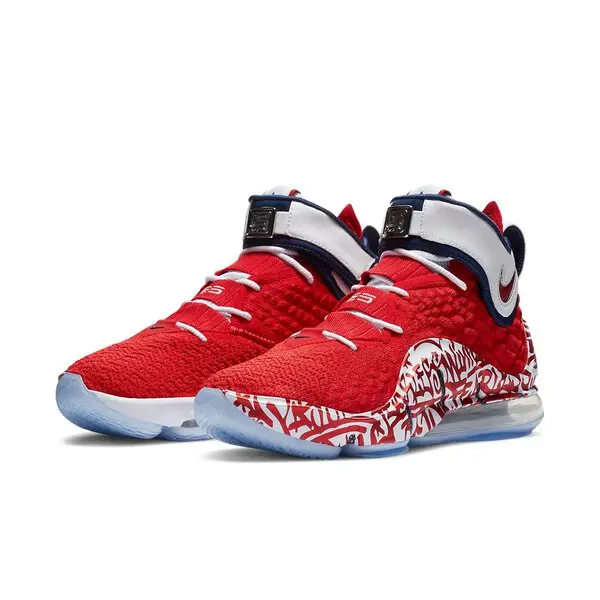 Nike Lebron 17 High Top Athletic Basketball Shoes - Red
