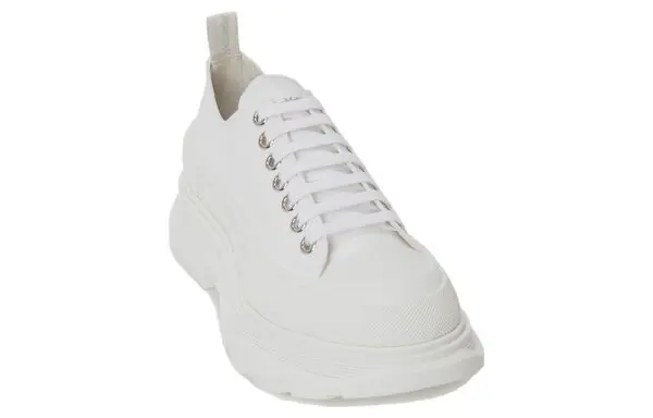 Alexander McQueen Tread Slick Low Lace Up Sneakers - White/white