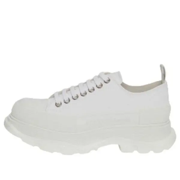 Alexander McQueen Tread Slick Low Lace Up Sneakers - White/white