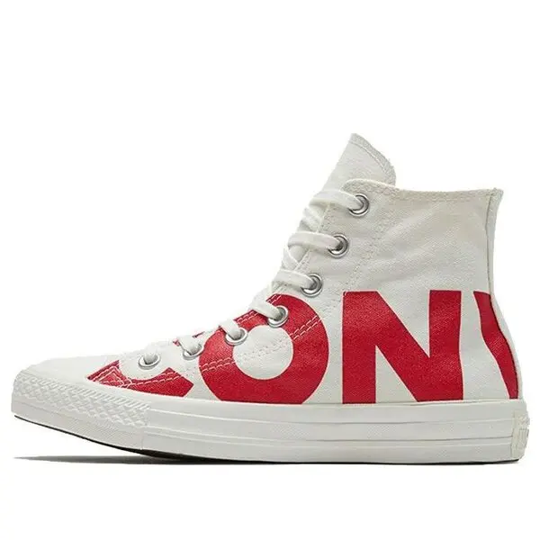 CONVERSE Chuck Taylor All Star High Top Logo Sneakers - White/red