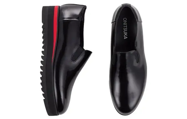 Onitsuka Tiger Slip-on Platform Shoes - Black/red