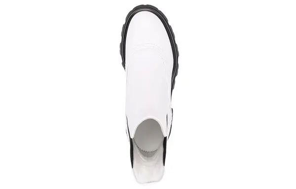Alexander McQueen Leather Chelsea Ankle Boots - White
