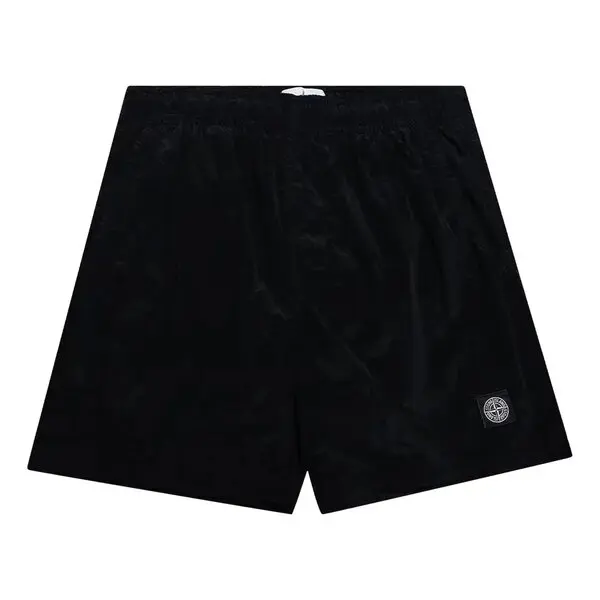 Stone Island Patch Logo Swim Shorts - Black