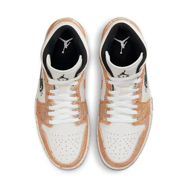 JORDAN 1 Mid Se 'brushstroke Paint Splatter - Sail/black/cider