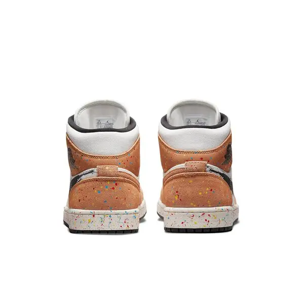 JORDAN 1 Mid Se 'brushstroke Paint Splatter - Sail/black/cider