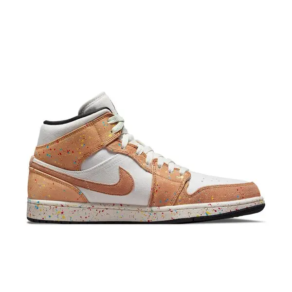 JORDAN 1 Mid Se 'brushstroke Paint Splatter - Sail/black/cider