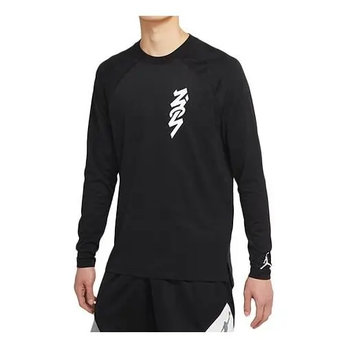 Nike Jordan Dri-fit Zion Quick Dry Knit Long Sleeve T-shirt - Black