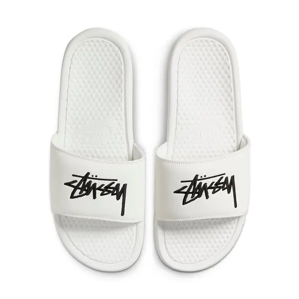 Nike X Stussy Benassi 'sail' Slides - White