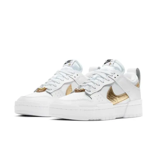 Nike Dunk Low Disrupt Sneakers - White/gold