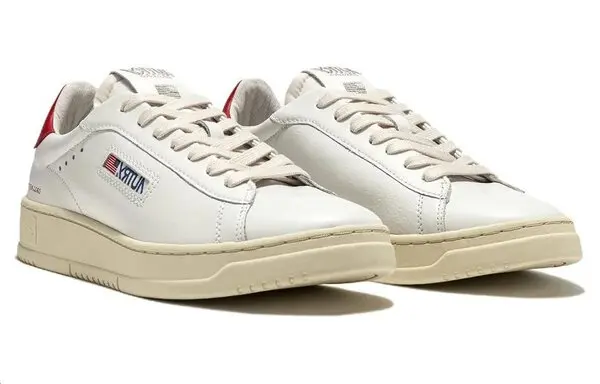 AUTRY Dallas Low Leather Sneakers - White/red
