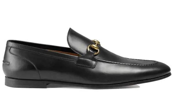 Gucci Jordaan Leather Loafers - Black/gold