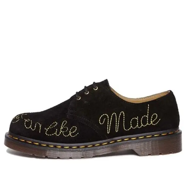 Dr. Martens 1461 Embroidered Suede Oxford Shoes - Black/brown