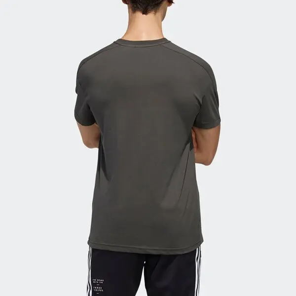 Adidas Round Neck Pullover Sports Short Sleeve Brown
