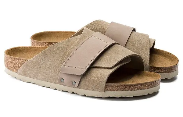 BIRKENSTOCK Kyoto Nubuck-suede Leather Sandals